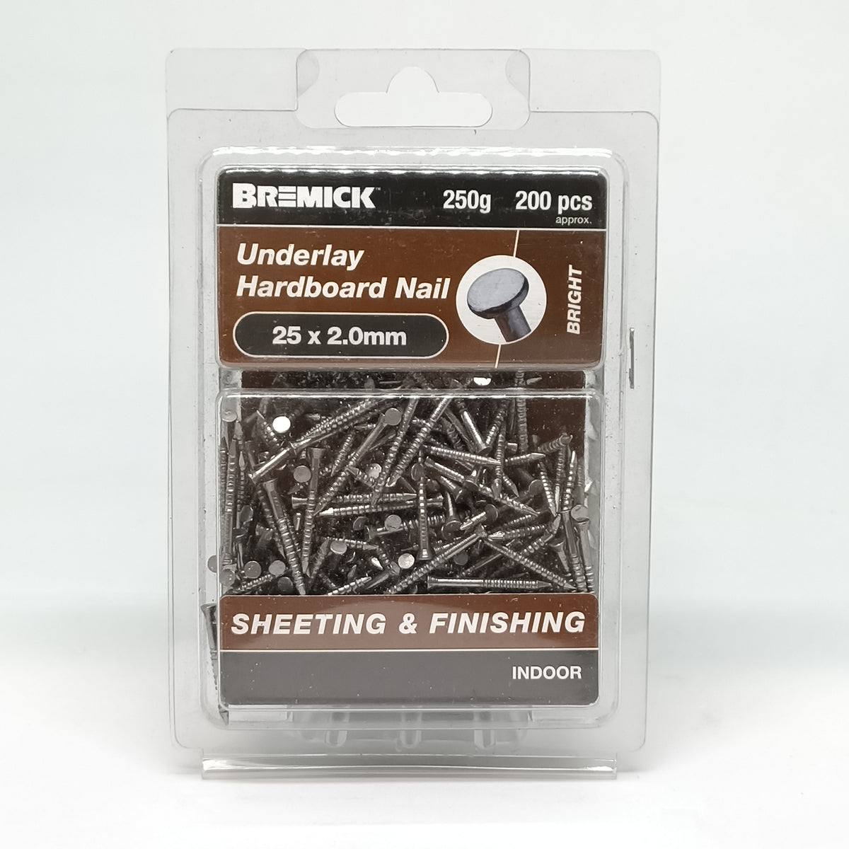 NAIL HARDBOARD UNDERLAY BRIGHT 25X2.0MM 250G BREMICK – Warringah Timbers