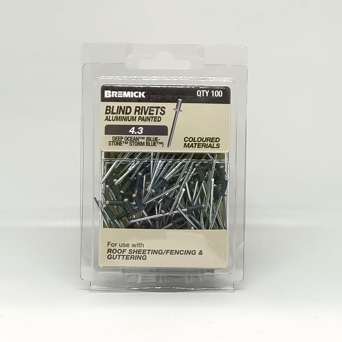 RIVET ALUMINIUM 4-3 DEEP OCEAN PKT 100 BREMICK – Warringah Timbers