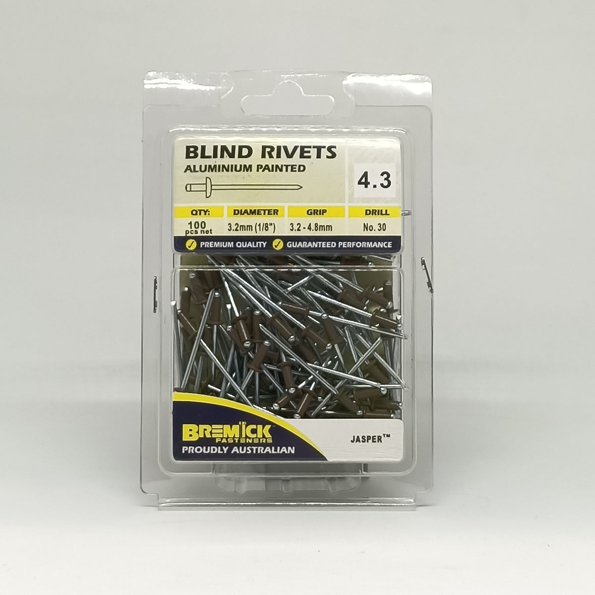 RIVET ALUMINIUM 4-3 JASPER PKT 100 BREMICK – Warringah Timbers