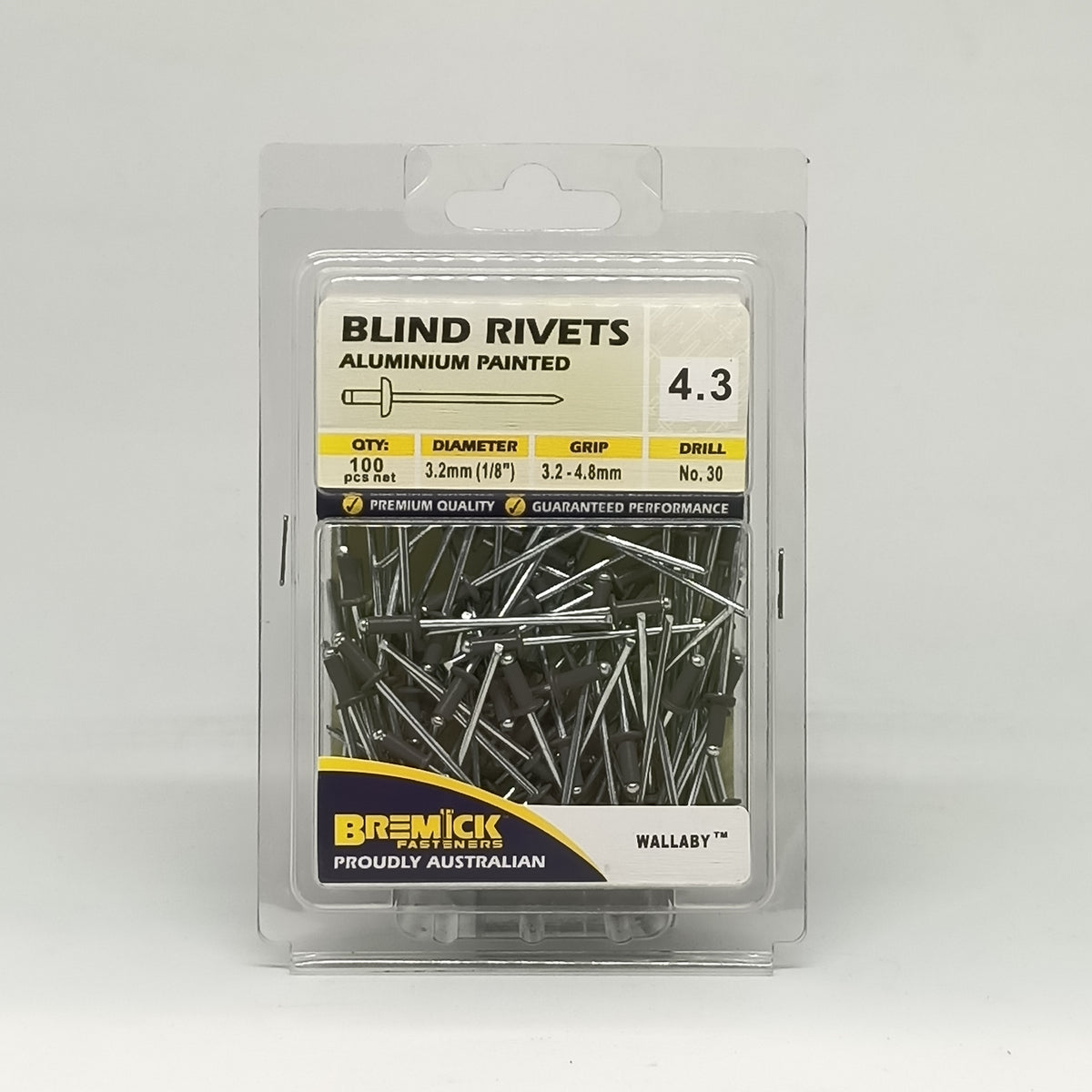 RIVET ALUMINIUM 4-3 WALLABY PKT 100 BREMICK – Warringah Timbers