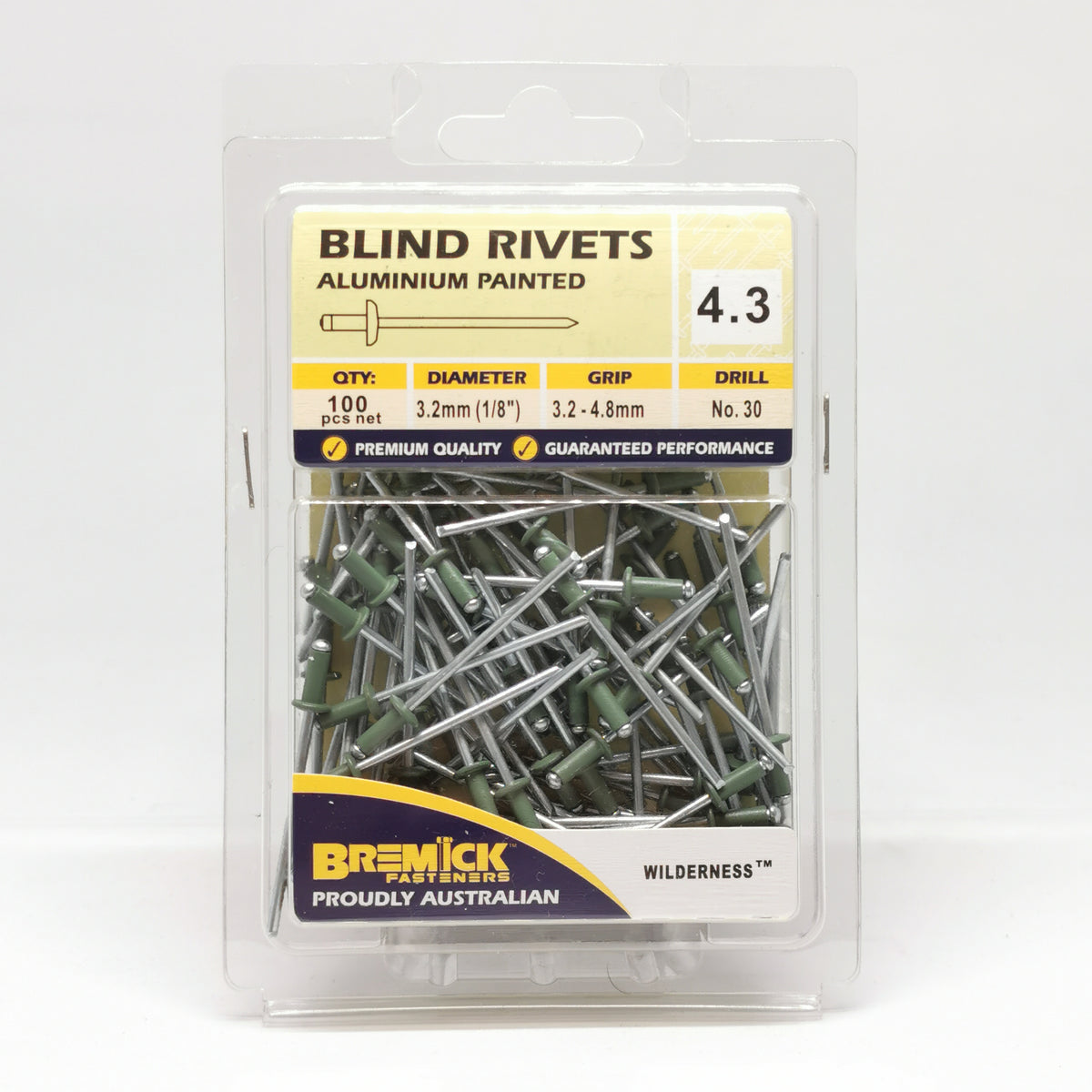 RIVET ALUMINIUM 4-3 WILDERNESS PKT 100 BREMICK – Warringah Timbers