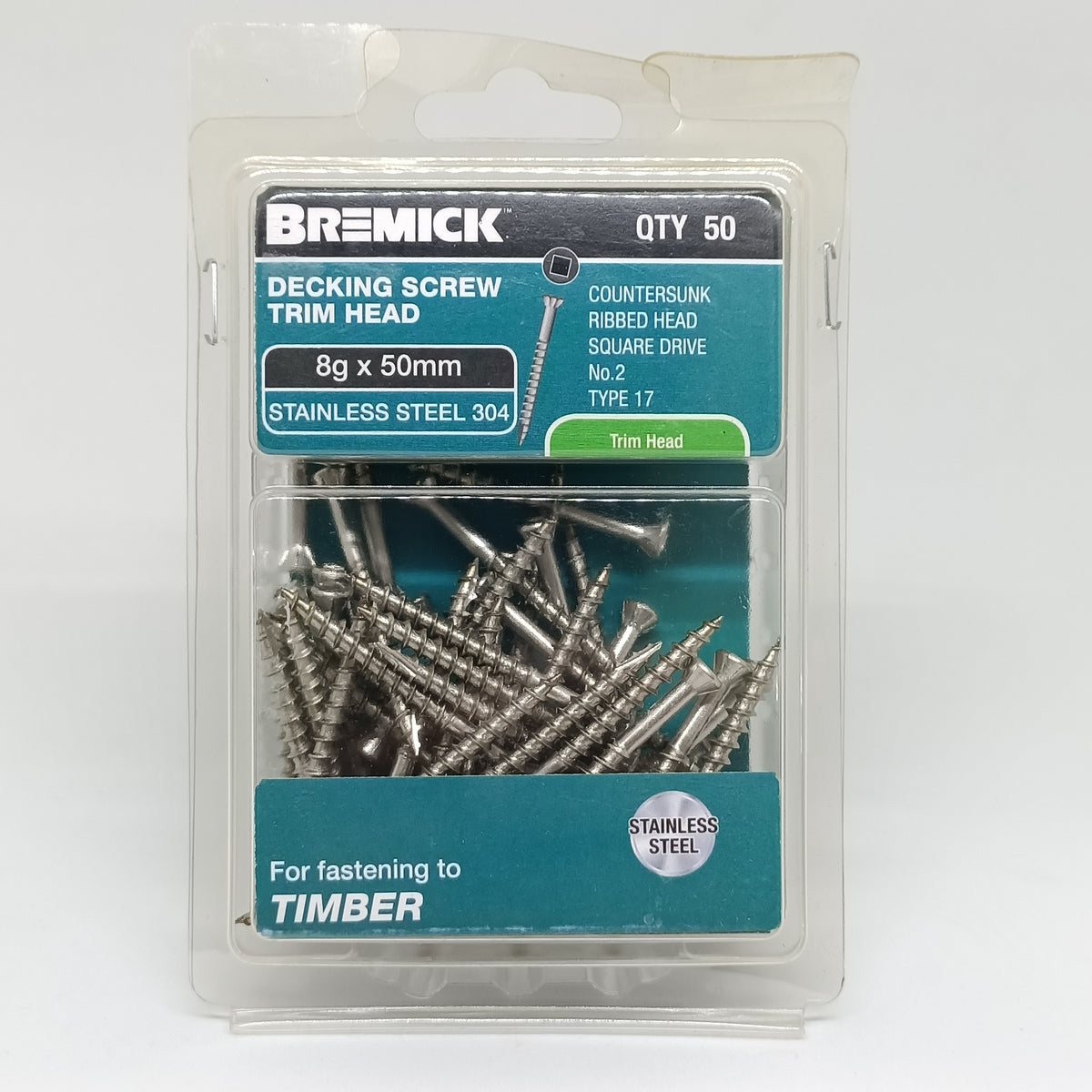 SCREW SS DECKING TRIM HEAD 8G X 50MM PKT 50 BREMICK 139260 – Warringah ...